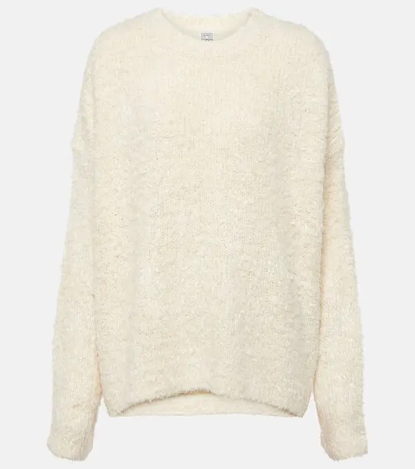 TOTEME Oversized Silk Sweater - Neutrals