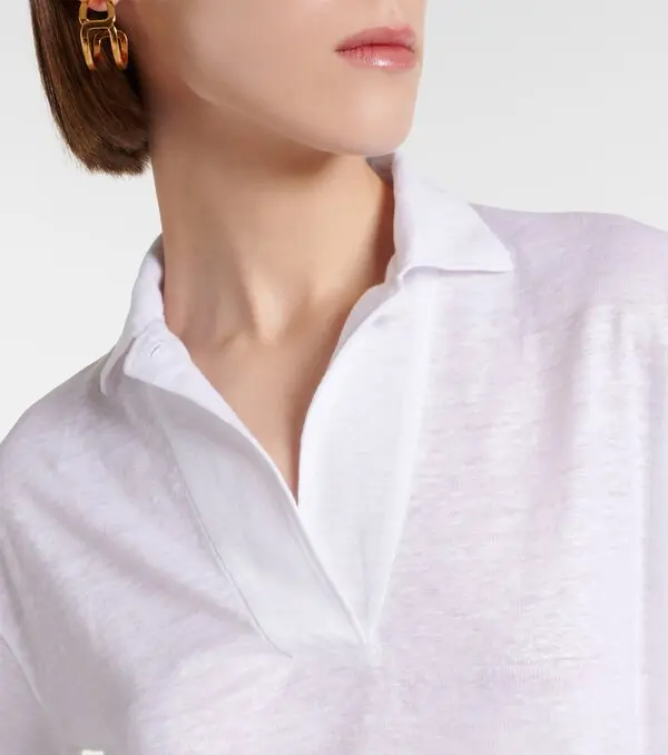 Loro Piana Linen Polo Shirt - White