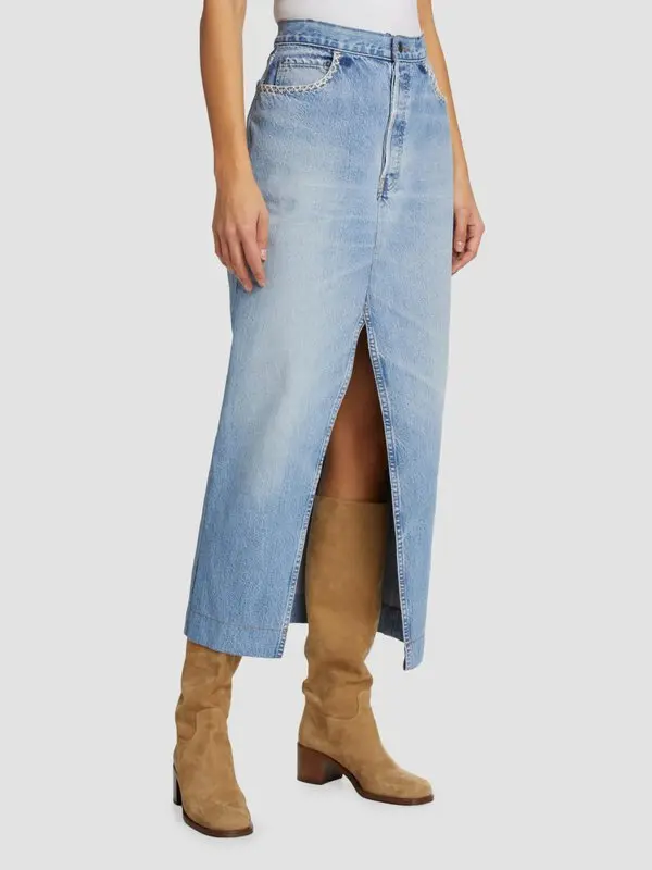 Sea Marion Ded Denim Midi-skirt