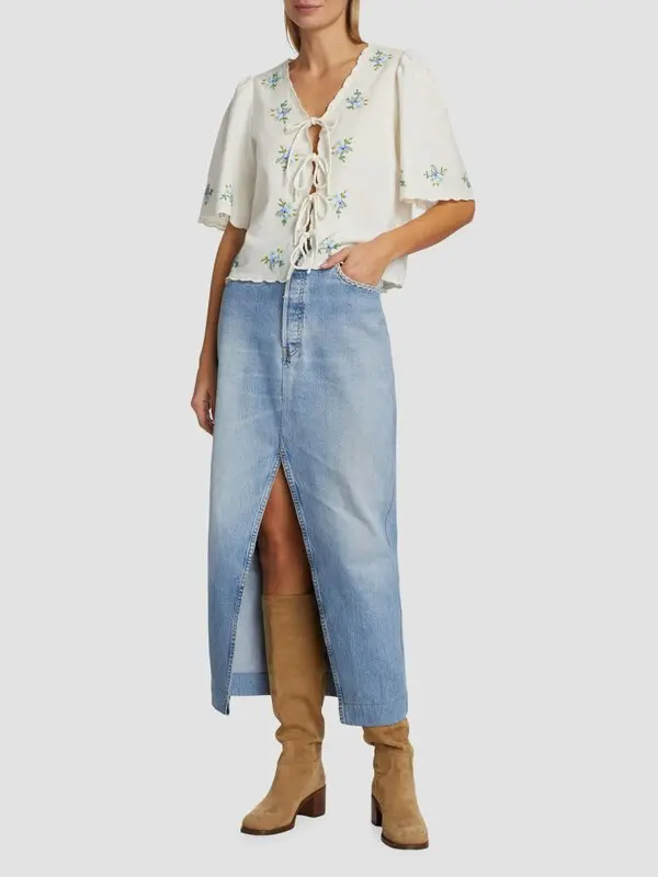 Sea Marion Ded Denim Midi-skirt