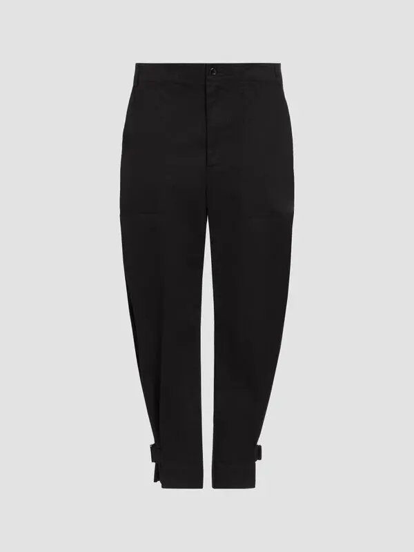 Proenza Schouler White Label Cotton Twill Tapered Crop Pants - Black