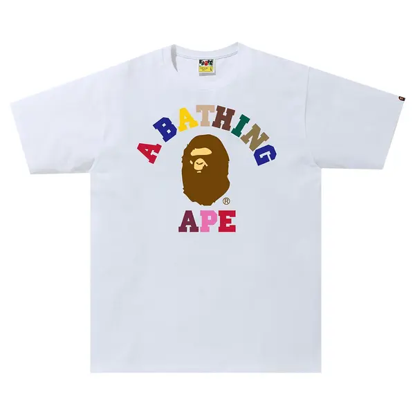 A BATHING APE Colors College Tee - White
