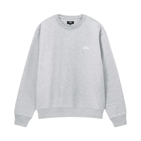 StÜssy Stock Logo Crew Sweatshirt - Grey