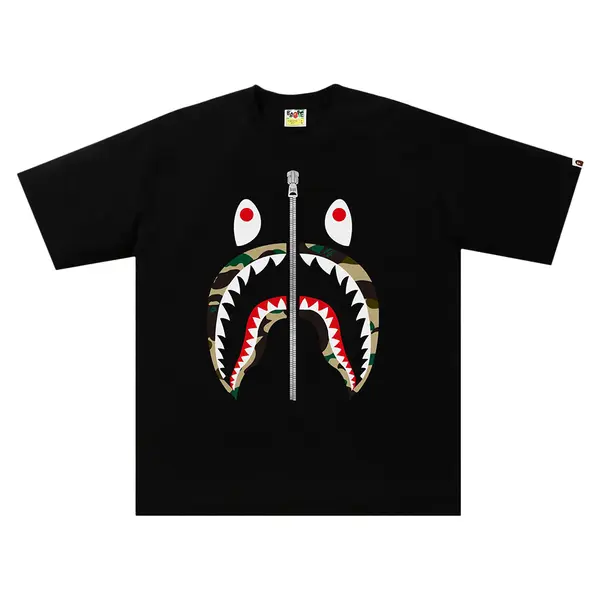 A BATHING APE 1st Camo Shark Relaxed Tee /yellow - Black