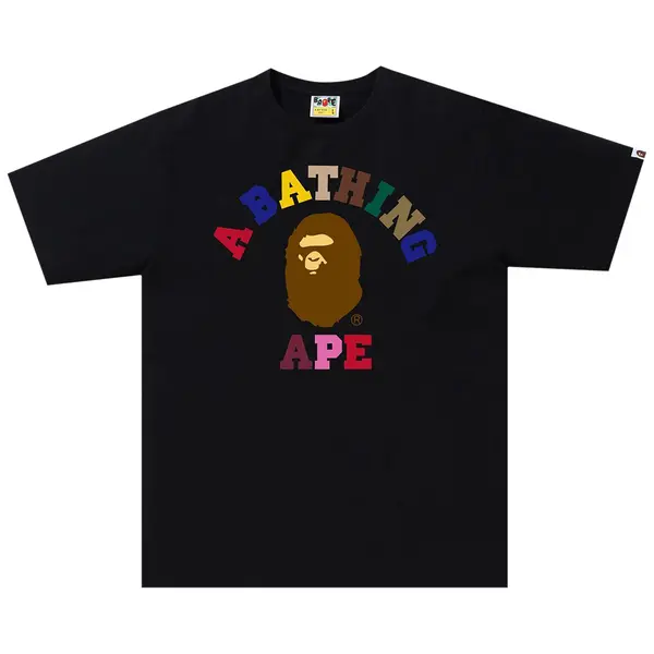 A BATHING APE Colors College Tee - Black