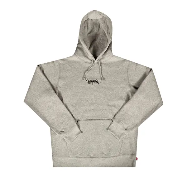 Supreme Tag Logo Hooded Sweatshirt - Grey