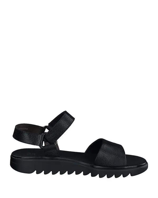 Paul Green Toni Leather Sandals - Black Grained