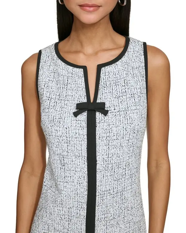 Karl Lagerfeld Paris Speckled Sheath Dress With Bow