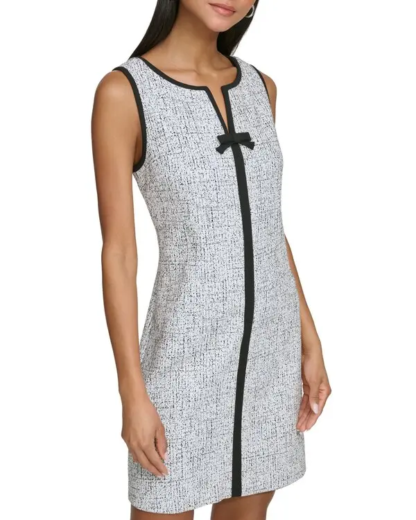 Karl Lagerfeld Paris Speckled Sheath Dress With Bow