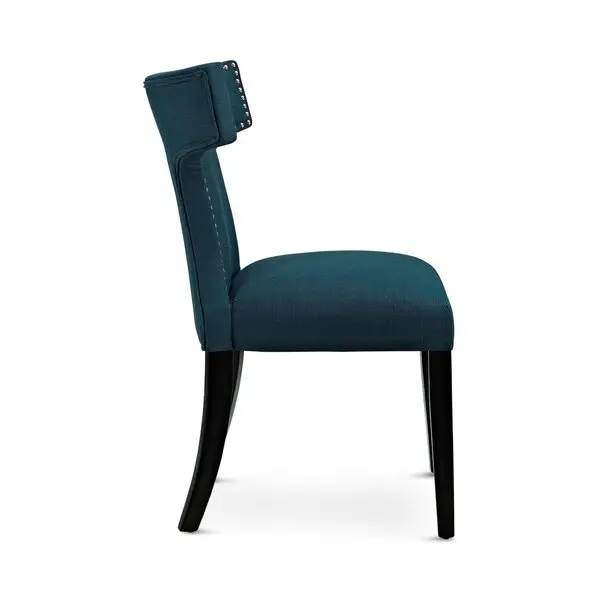 MODWAY Curve Fabric Dining Chair - Azure
