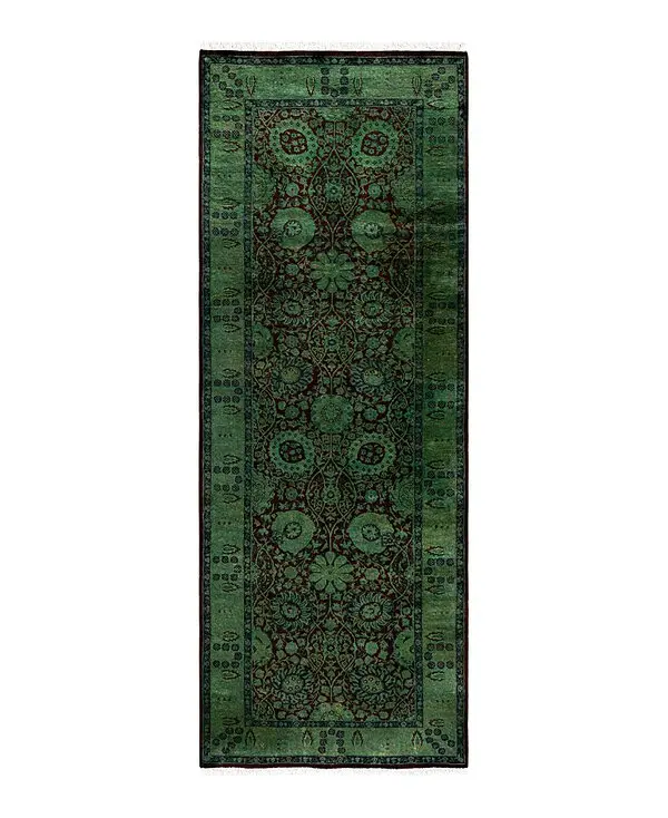 Bloomingdale'S Fine Vibrance M1035 Runner Area Rug, 3'3 X 8'7 - Green