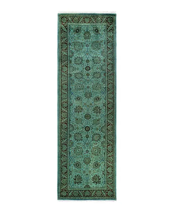 Bloomingdale'S Fine Vibrance M1406 Runner Area Rug, 3'1 X 10'1 - Blue