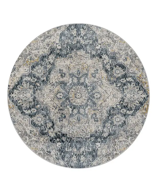 Livabliss Cardiff Cdf-2307 Round Area Rug, 7'10 X 7'10 - Blue/turquoise