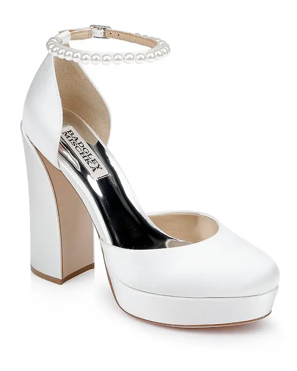 Badgley Mischka Felixa High Heel Pumps - White Satin