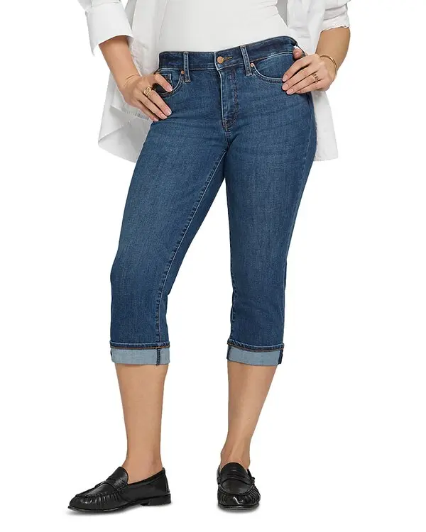 NYDJ Marilyn Cuffed Straight Leg Cropped Jeans