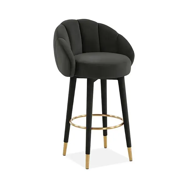 TOV FURNITURE Myla Swivel Bar Stool - Black