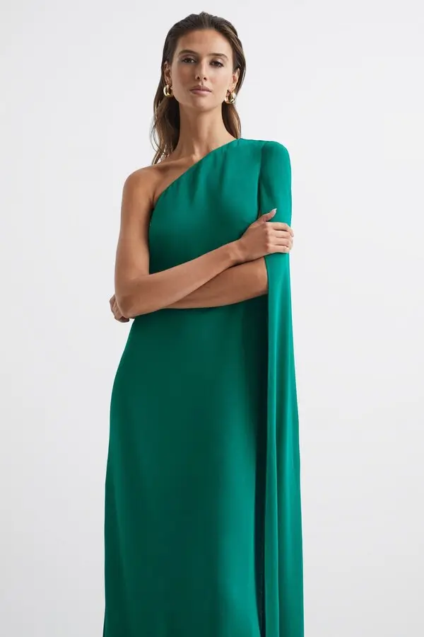 strapless open back dress Marcella Women's Manhattan One Shoulder Midi Dress