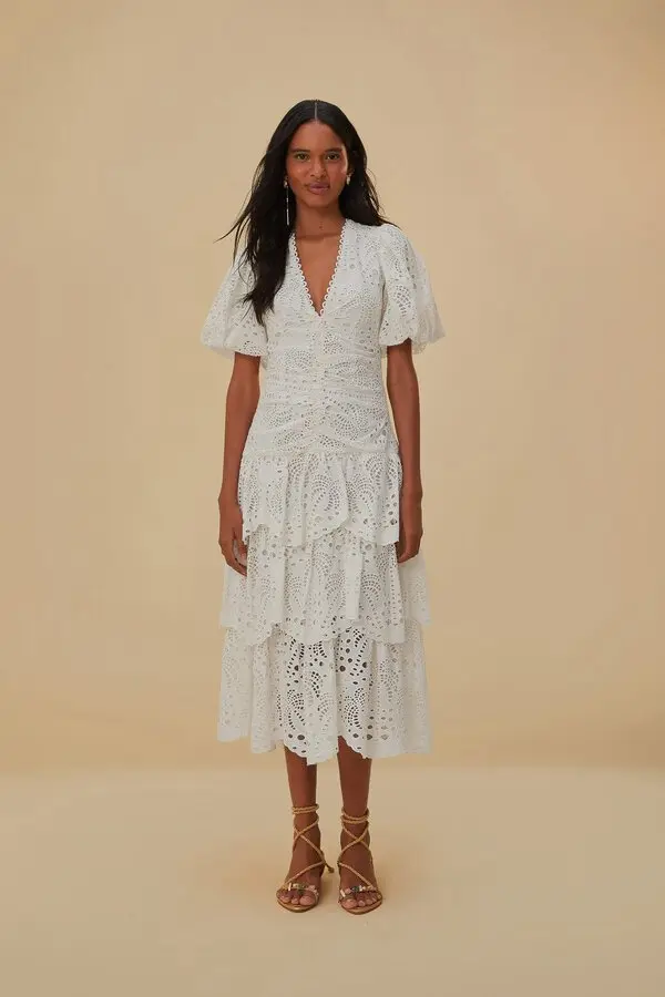 white christmas dresses Green Tropical Dream Draped Organic Cotton Maxi Dress main image 0