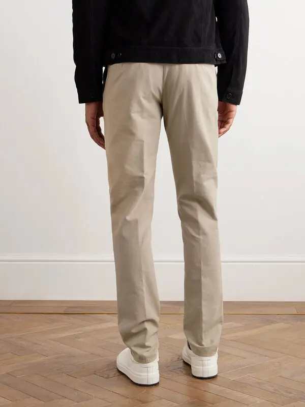 SLOWEAR Straight-leg Cotton-blend Trousers - Neutrals