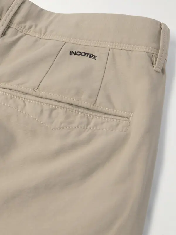 SLOWEAR Straight-leg Cotton-blend Trousers - Neutrals