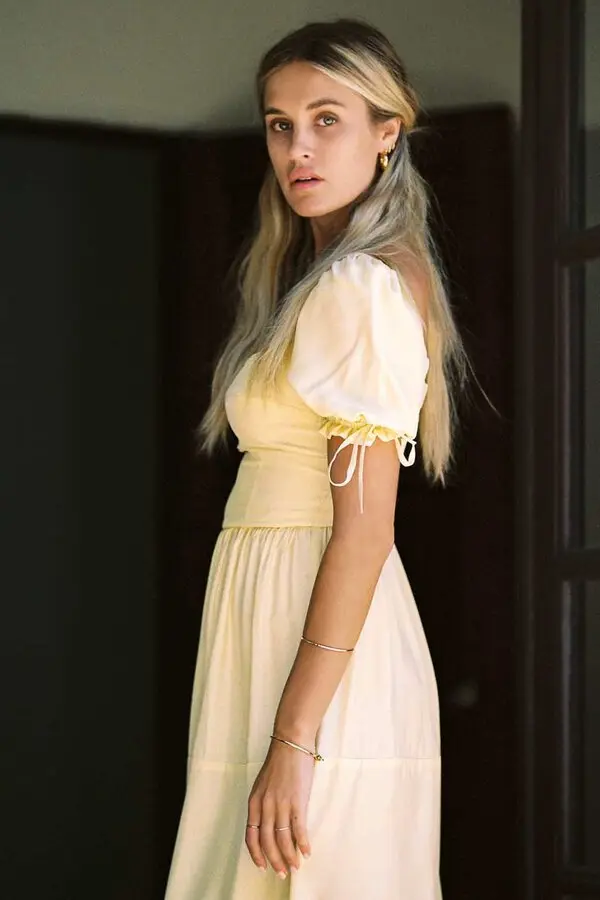 Merritt Charles Canyon Silk Dress - Yellow | Editorialist