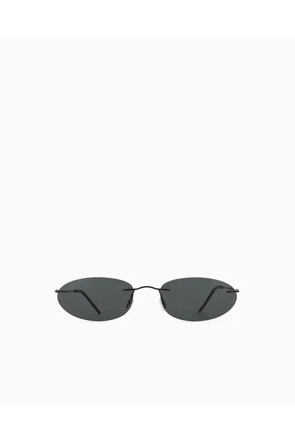 Giorgio Armani Oval Sunglasses - Black