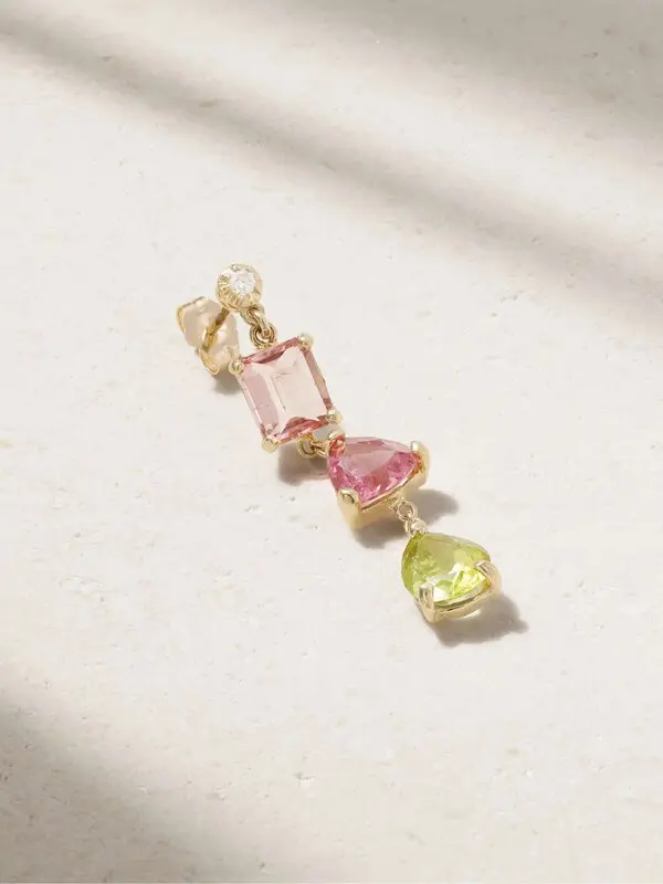 Jacquie Aiche 14-karat Gold Multi-stone Earring