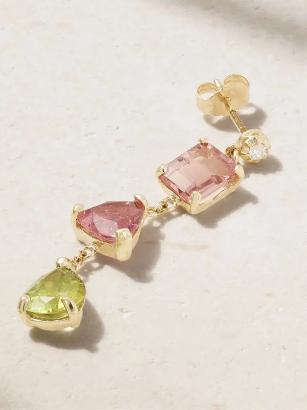 Jacquie Aiche 14-karat Gold Multi-stone Earring