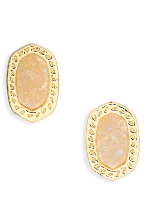 Kendra Scott Ellie Mini Stud Earrings - Gold Iridescent Drusy