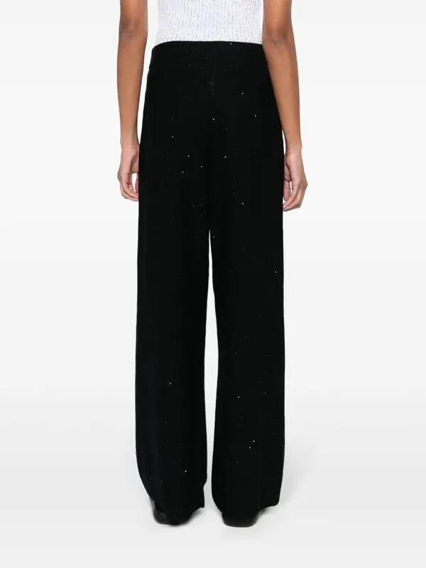 Fabiana Filippi Sequin-embellished Wide-leg Trousers - Black