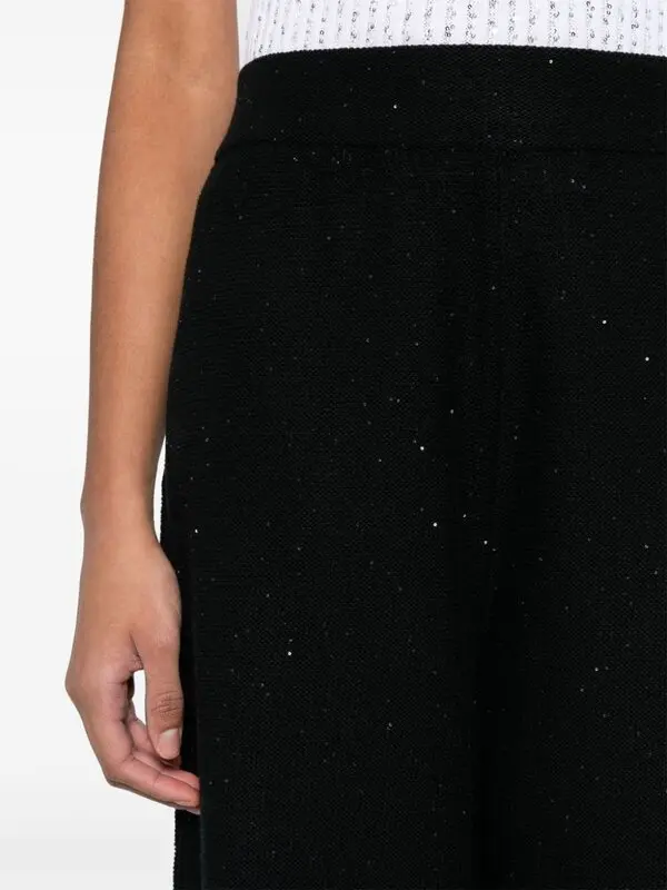 Fabiana Filippi Sequin-embellished Wide-leg Trousers - Black