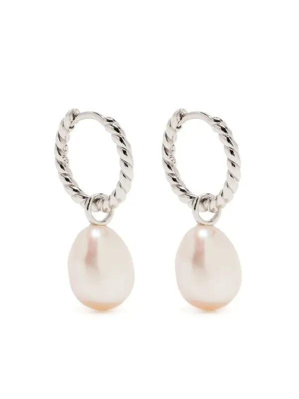 MISSOMA Pearl Hoop Earrings - Silver