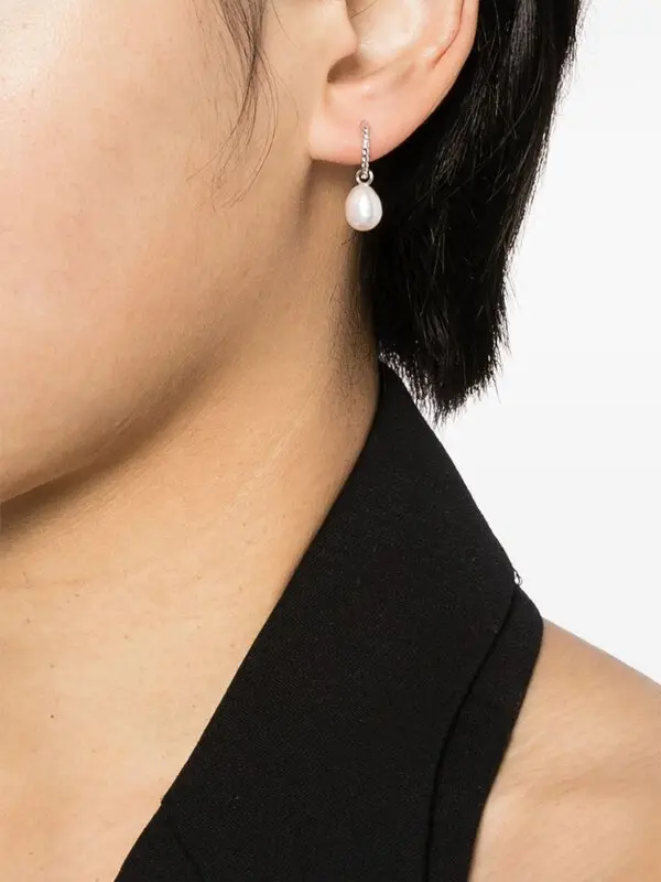 MISSOMA Pearl Hoop Earrings - Silver