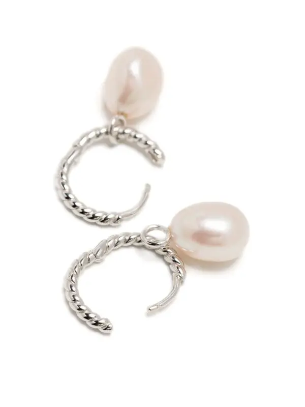 MISSOMA Pearl Hoop Earrings - Silver