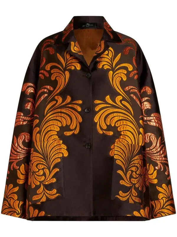 Etro Jacquard Brocade Jacket - Brown