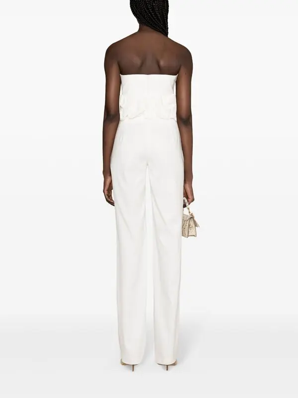 GENNY Ruched-appliqué Strapless Blouse