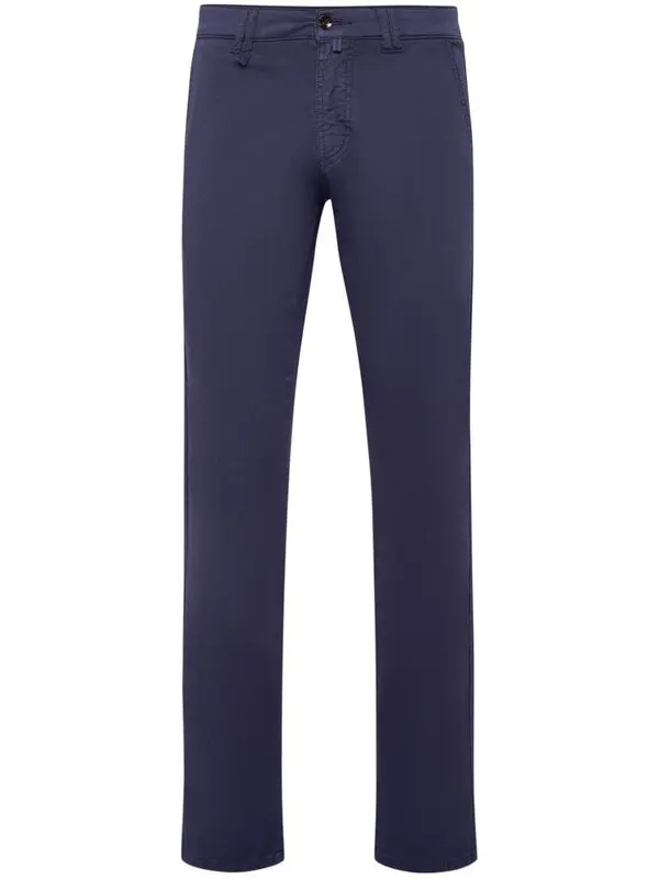 BILLIONAIRE Logo-embroidered Denim Chino Trousers