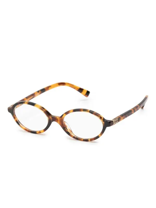 Miu Miu Oval-frame Glasses - Brown