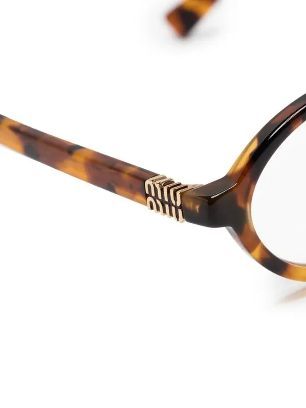 Miu Miu Oval-frame Glasses - Brown