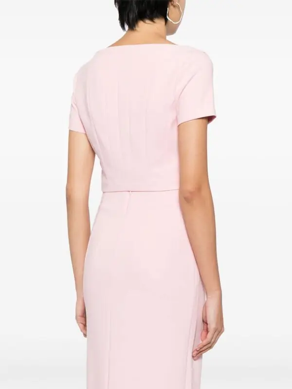 Staud Anya Square-neck Crop Blouse
