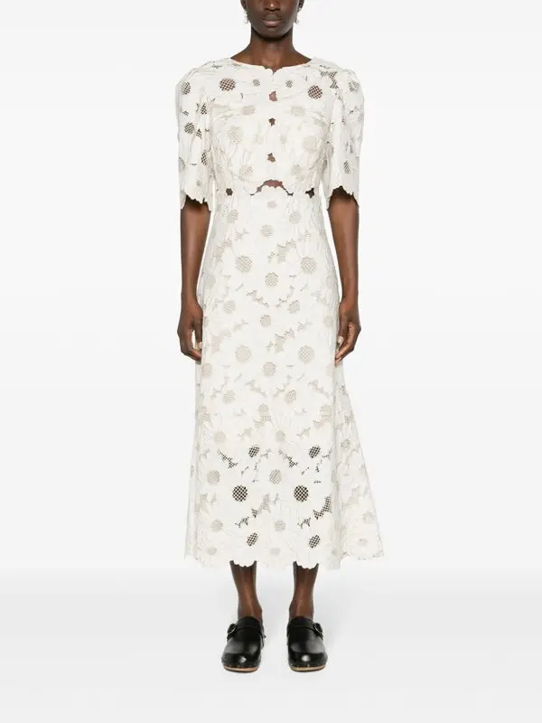 sandro ritta contrast-panel floral-lace dress WL020 main image 1