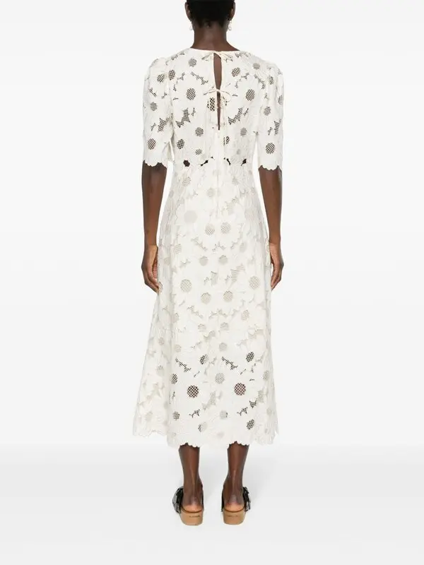 Sandro Daniela Guipure-Lace Midi Dress In White - 40% Off | Editorialist