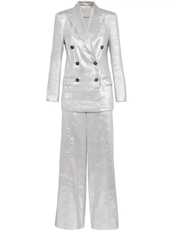 Brunello Cucinelli Metallic Linen-blend Suit