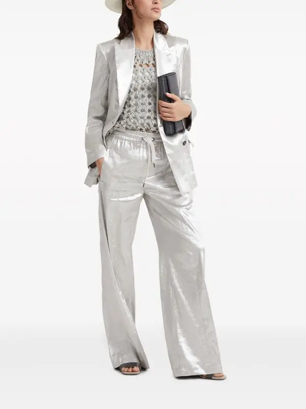 Brunello Cucinelli Metallic Linen-blend Suit