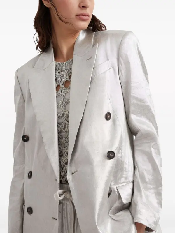 Brunello Cucinelli Metallic Linen-blend Suit
