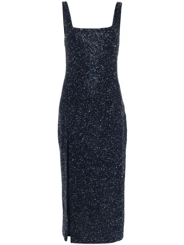 Staud Le Sable Glitter Midi Dress - Blue