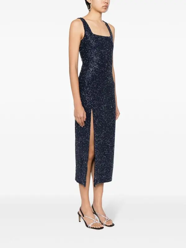 Staud Le Sable Glitter Midi Dress - Blue - 20% Off | Editorialist