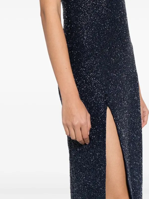 Staud Le Sable Glitter Midi Dress - Blue