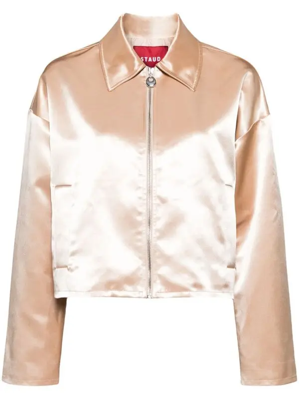 Staud Lennox Satin-finish Jacket - Brown
