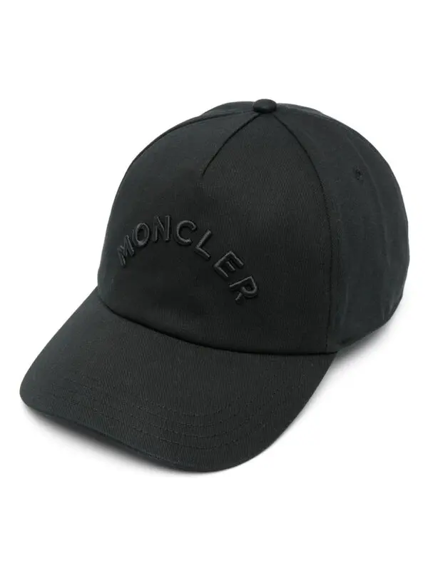 Moncler Logo-embroidered Cotton Cap - Black